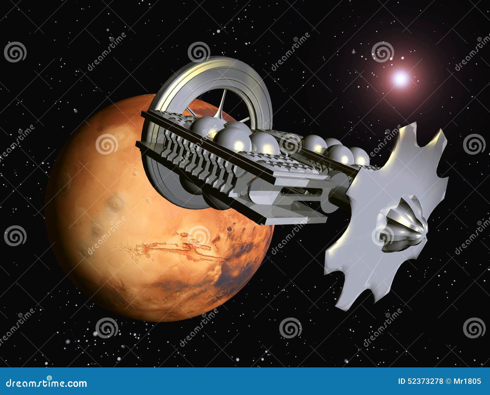 The Flight to Mars stock illustration. Illustration of cosmology - 52373278