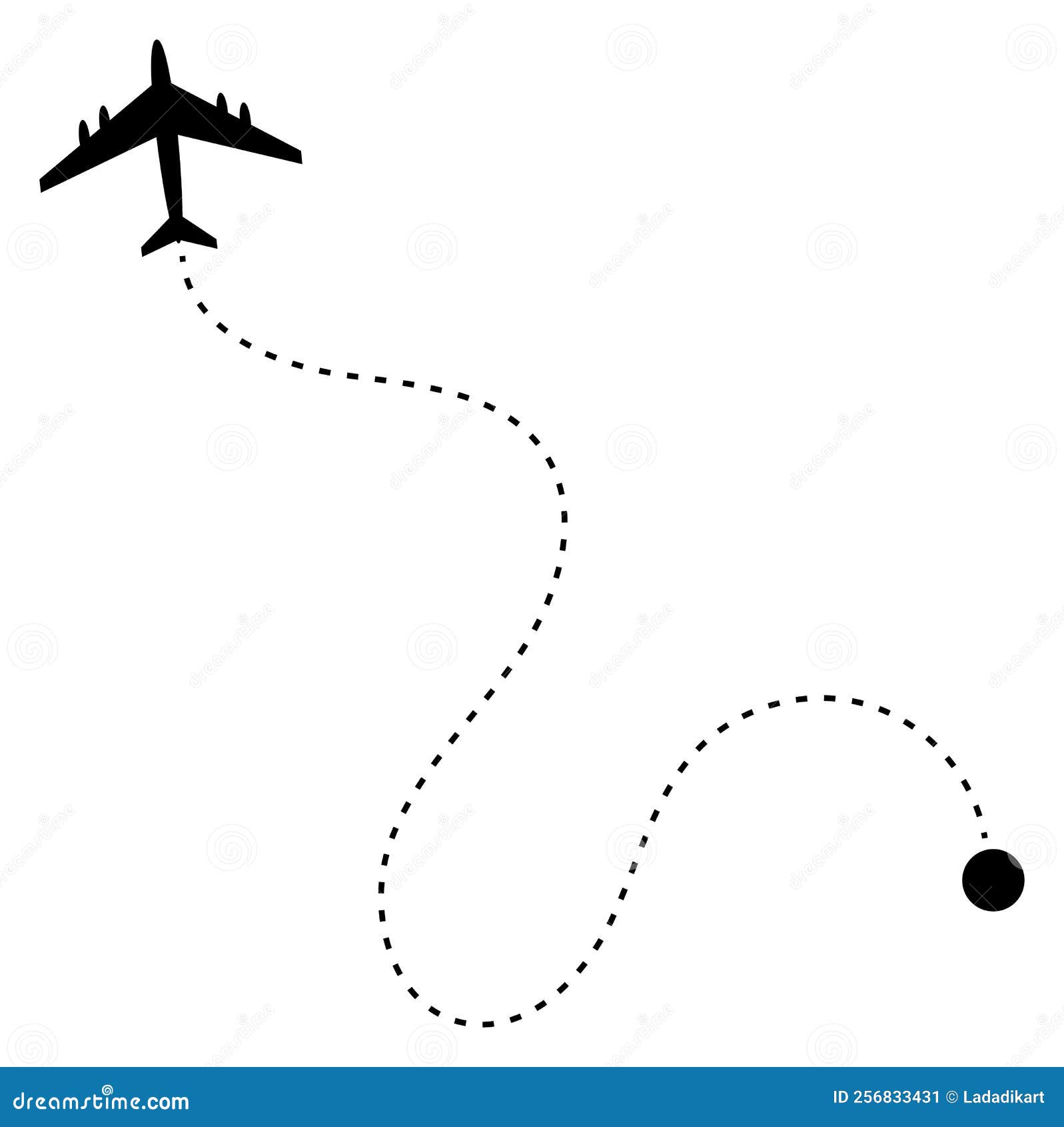 Flight Trail. Dotted Route Line Stock Vector - Illustration of graphic ...