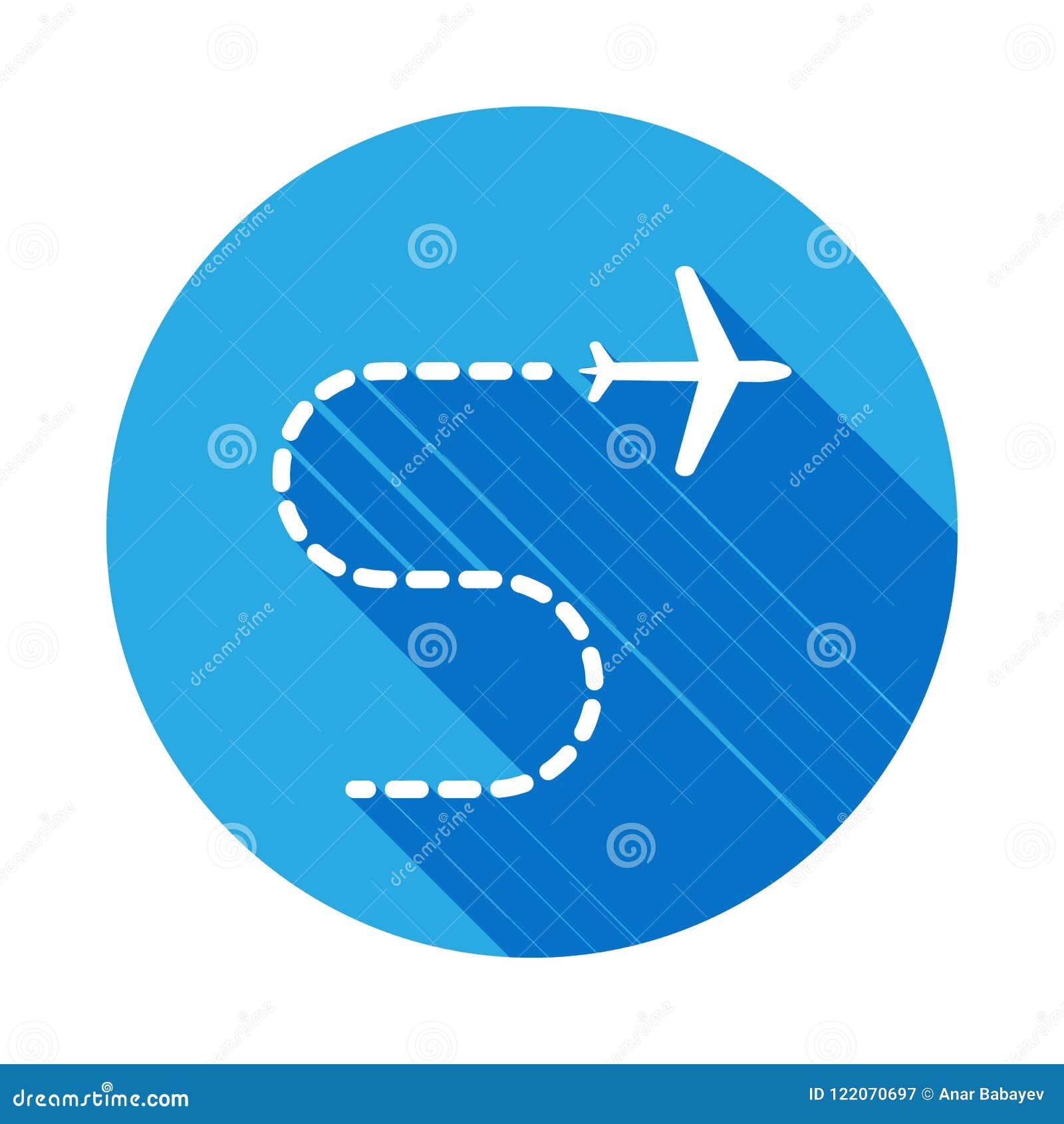 Flight Trajectory Icon In Badge Style. One Of Airport Collection Icon ...