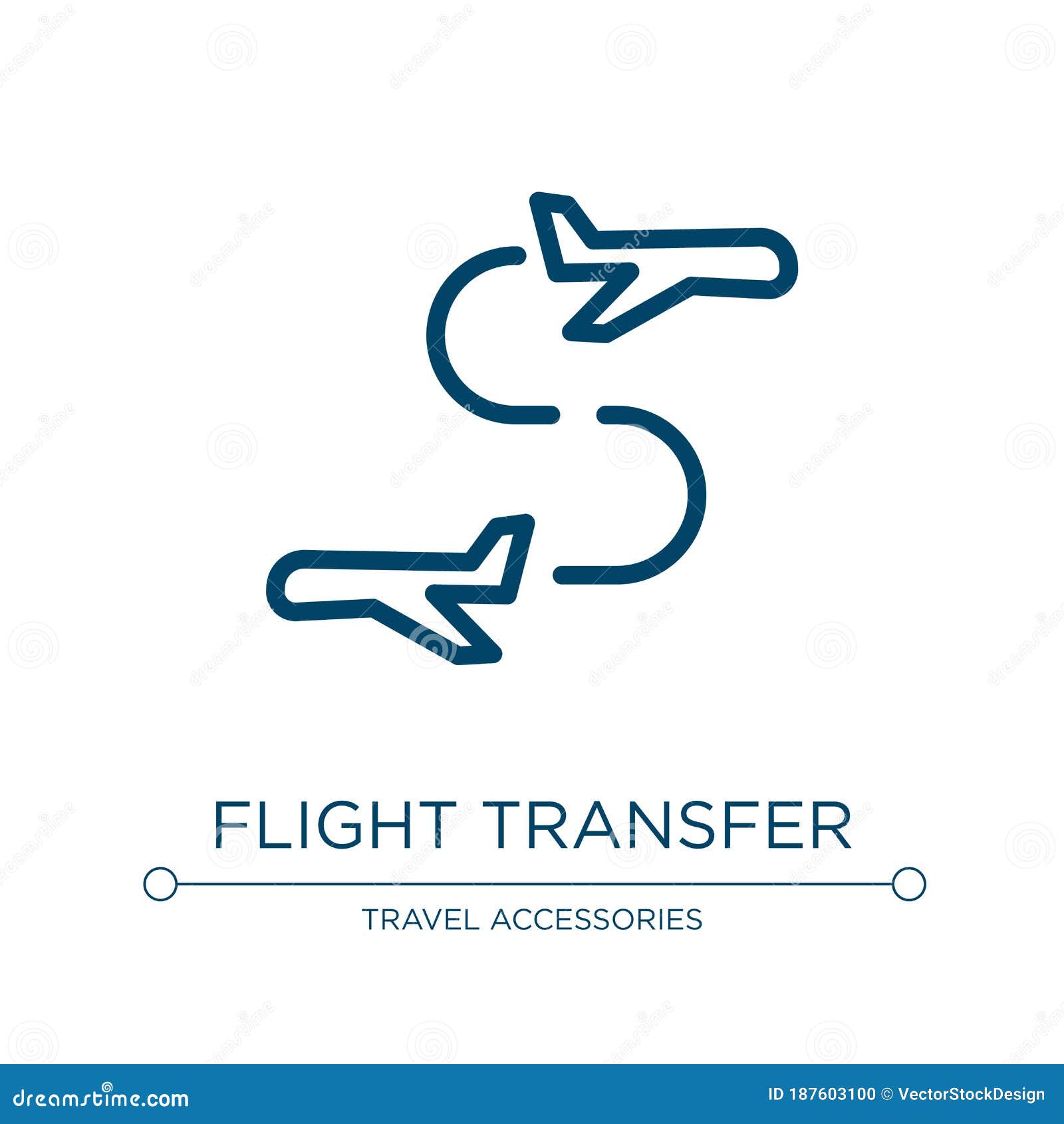 Flight Transfer Icon. Linear Vector Illustration From Airplane ...