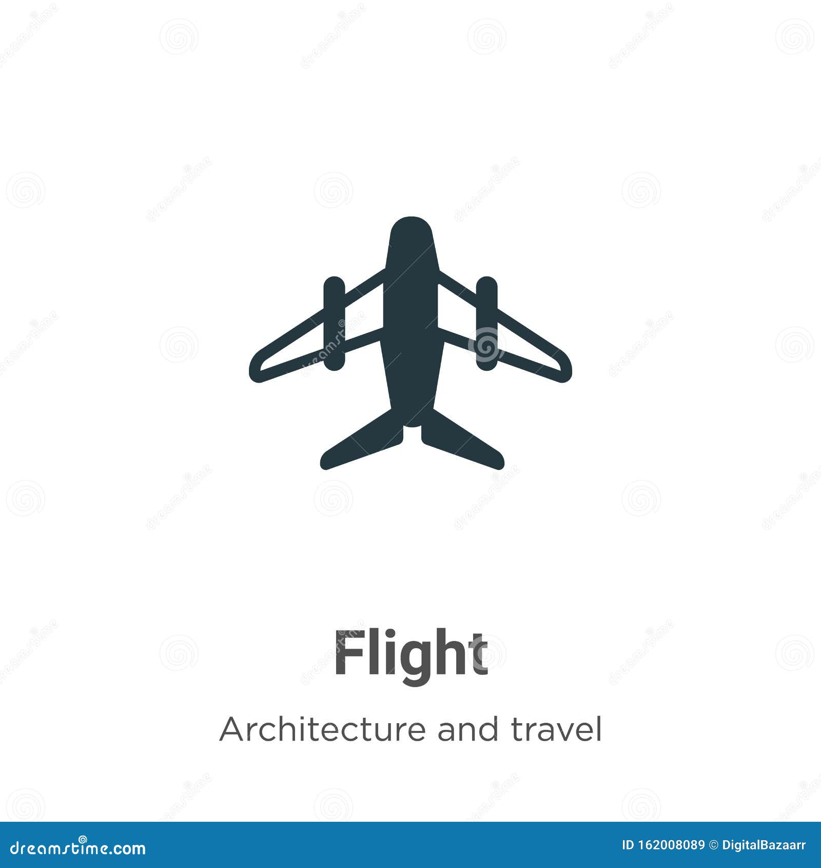 Flight Vector Icon on White Background. Flat Vector Flight Icon Symbol ...