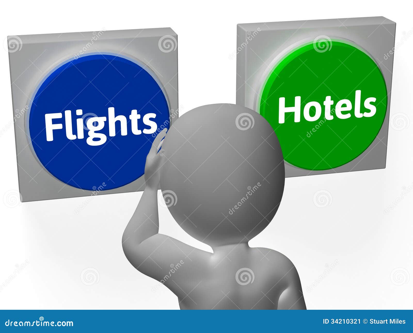 Flights Hotels Buttons Show Hotel or Flight Stock Illustration ...