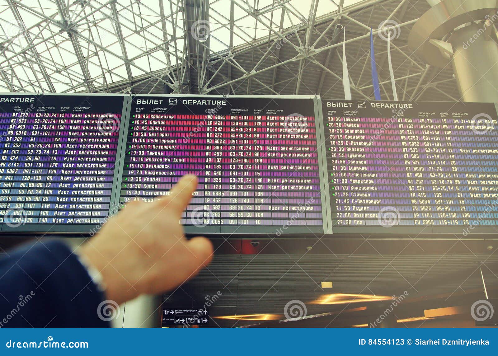 Flights Information Board in Airport Terminal Editorial Stock Photo ...