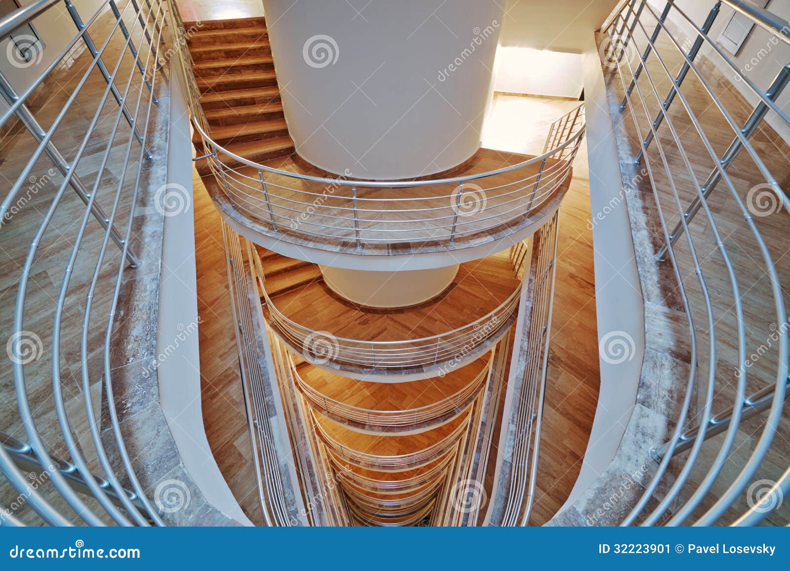 Flights of Stairs that Go Down Stock Image - Image of circular, floor ...