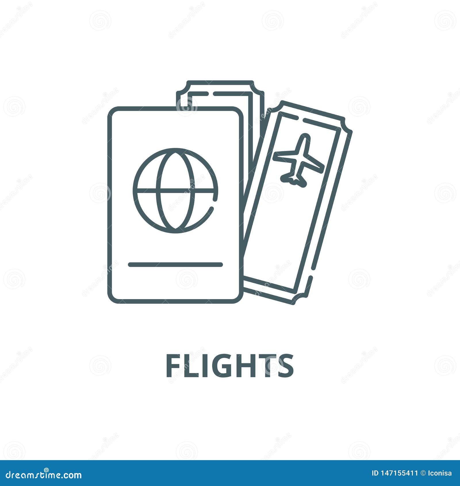 Flights Vector Line Icon, Linear Concept, Outline Sign, Symbol Stock ...