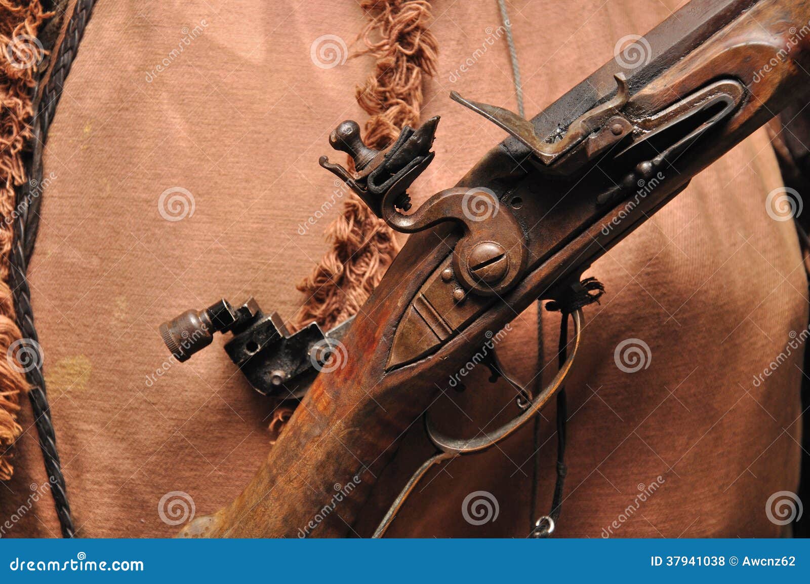 Flinklock rifle stock photo. Image of rifle, hunting - 37941038