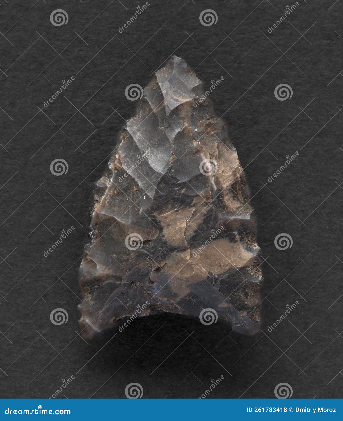 Flint Arrowhead on White Background Stock Photo - Image of native ...