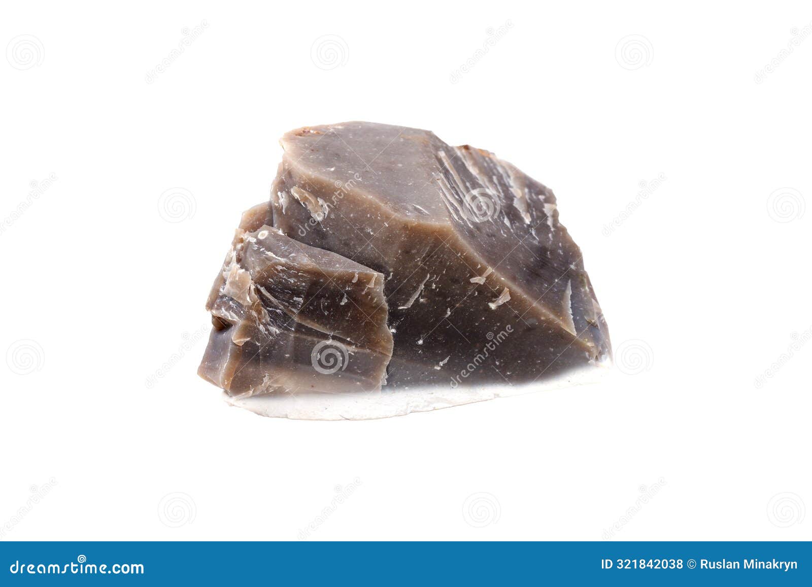 Flint Mineral Stone in the Rock on a White Background Stock Photo ...