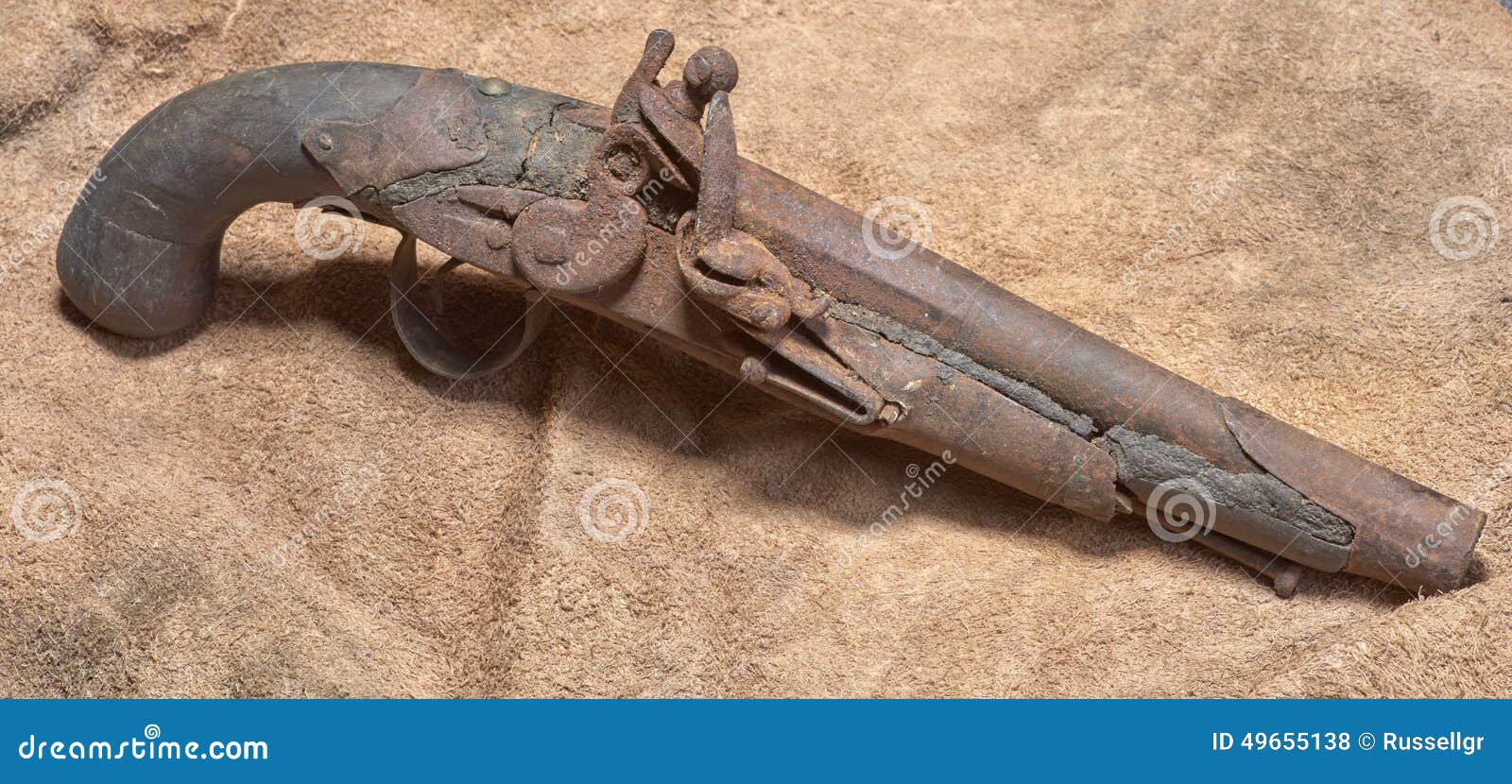 Flintlock Pistol stock photo. Image of weapon, classic - 49655138