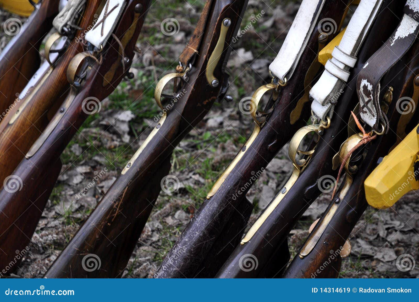Flintlock Rifle With Picture. Image: 14314619