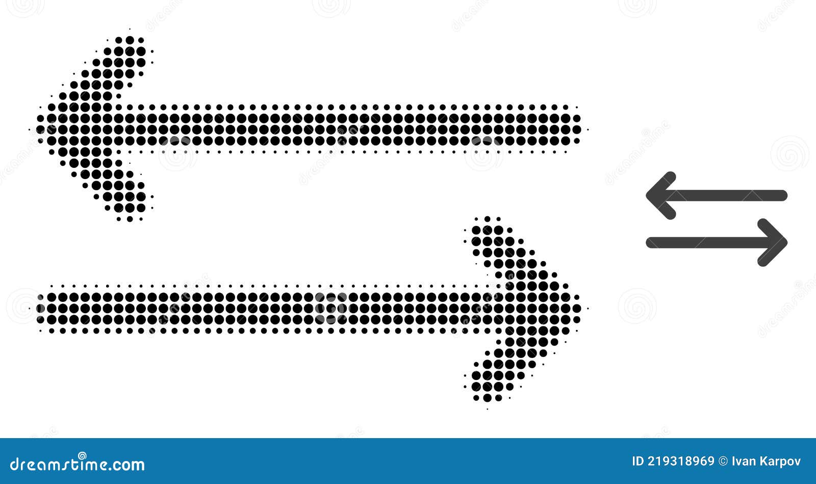 Flip Arrows Horizontally Halftone Dotted Icon Stock Vector ...