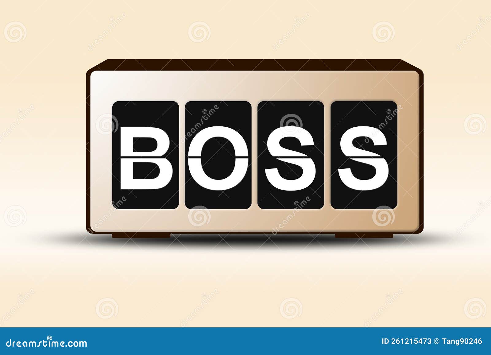 Flip Board Display with Boss Word on Vintage Box Stock Illustration ...