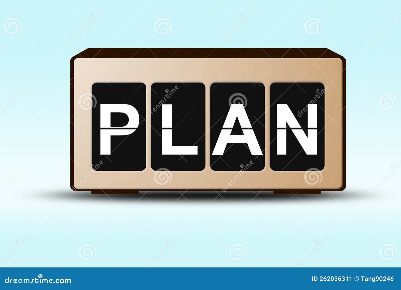 Flip Board Display with Plan Word on Vintage Box Stock Illustration ...