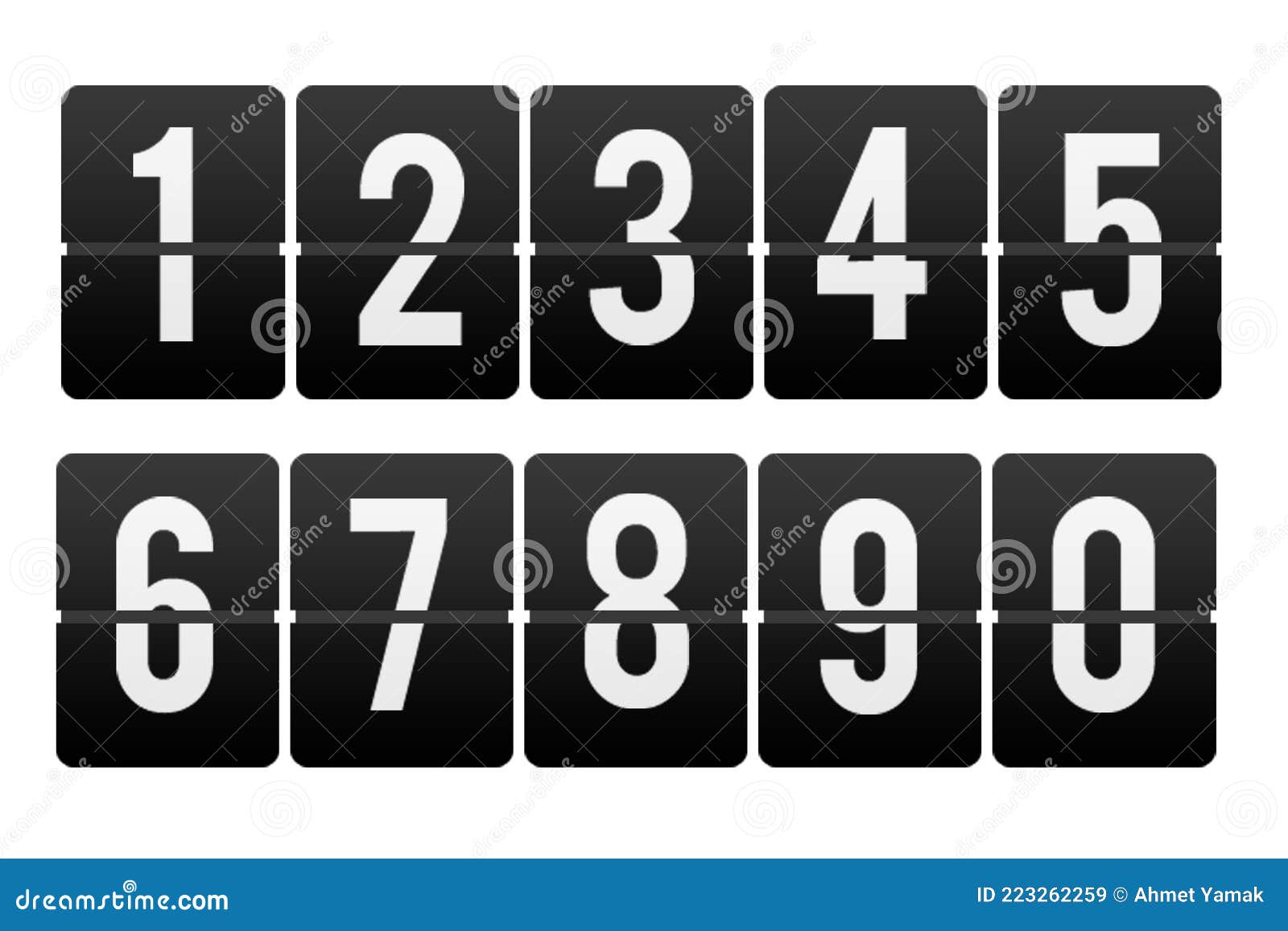 Flip Board Number Set, Mechanical Display Design Stock Illustration ...