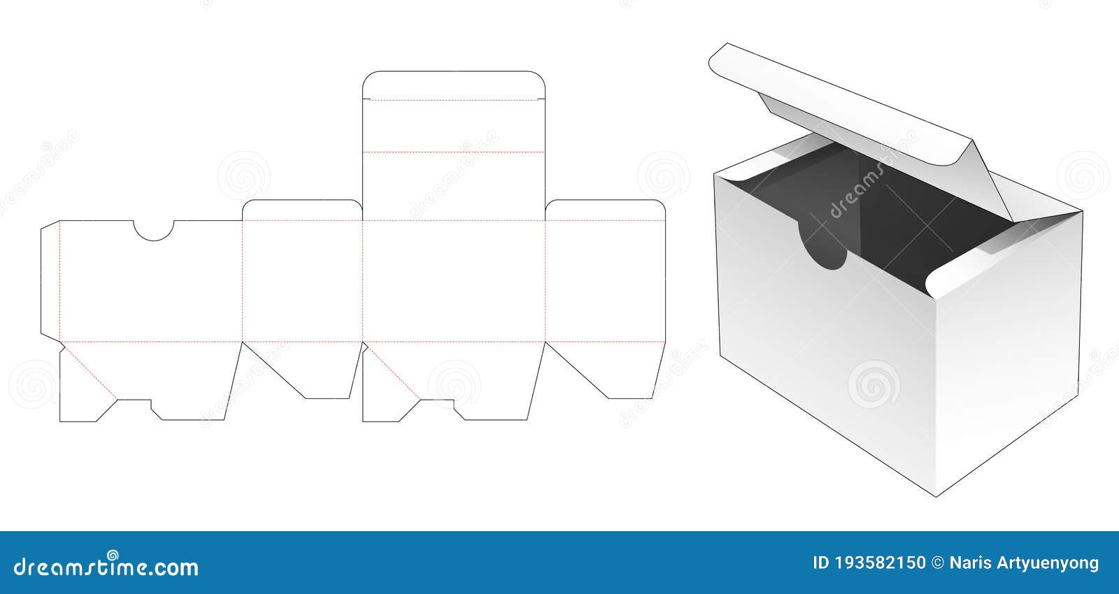 Flip Box Packaging Die Cut Template Stock Vector - Illustration of ...