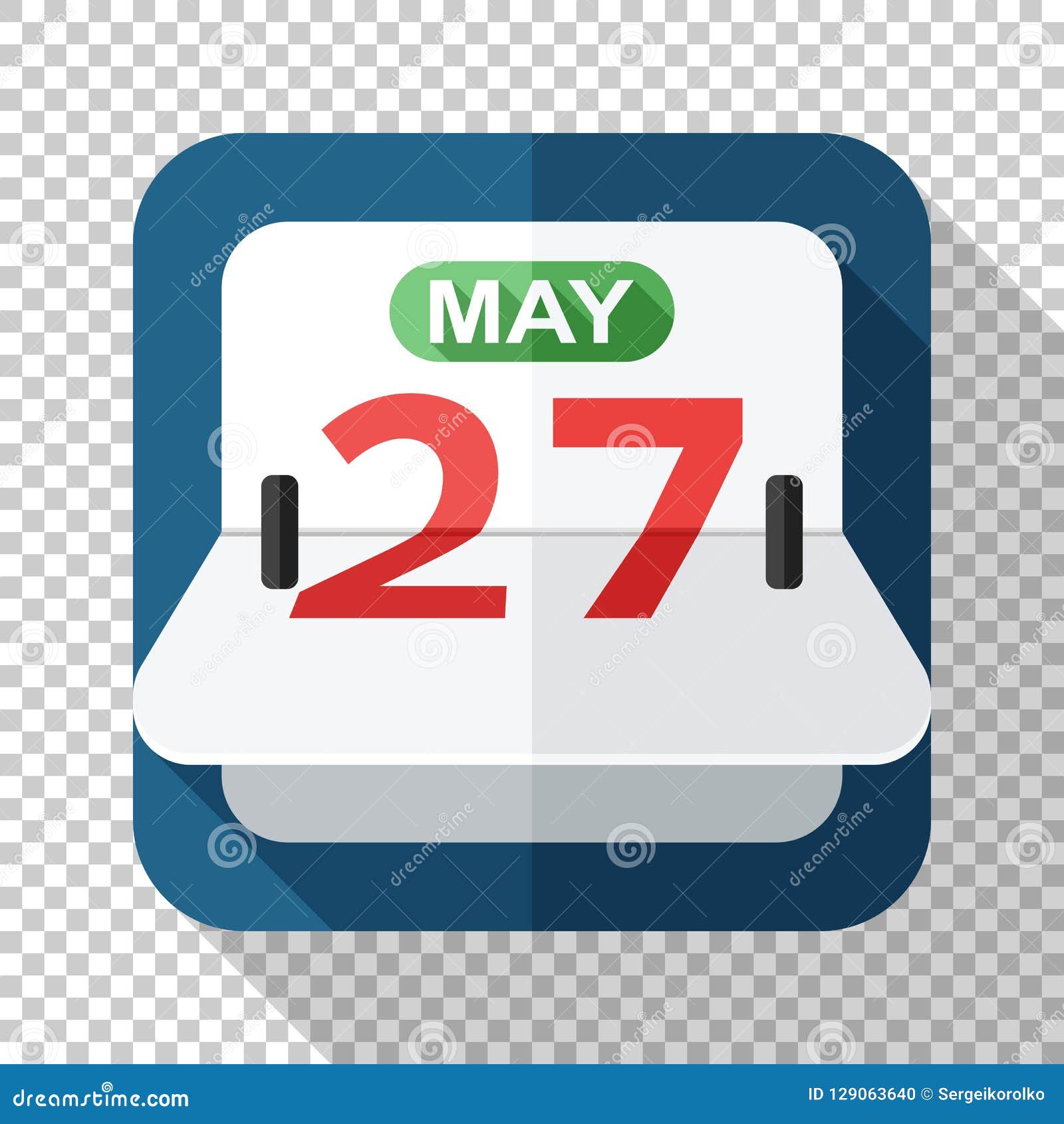 Flip Calendar Icon in Flat Style on Transparent Background Stock Vector ...