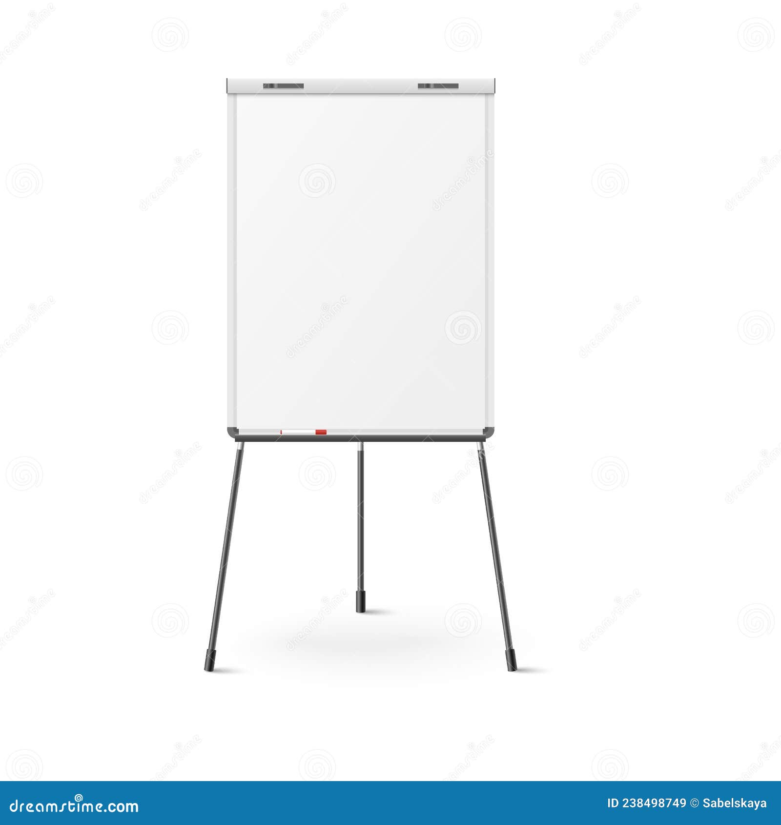 Flip Chart with Blank Papers on Tripod, Realistic Vector Illustration ...