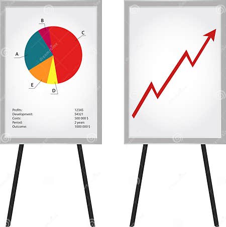 Flip-chart with data stock illustration. Illustration of flip - 30888676