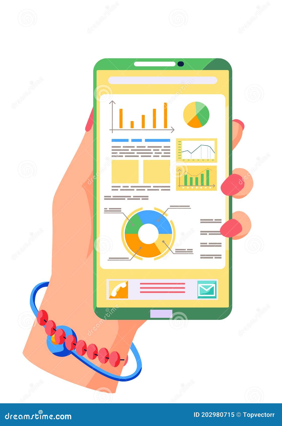 Analytical Diagram Isolated On White Background Cartoon Vector ...