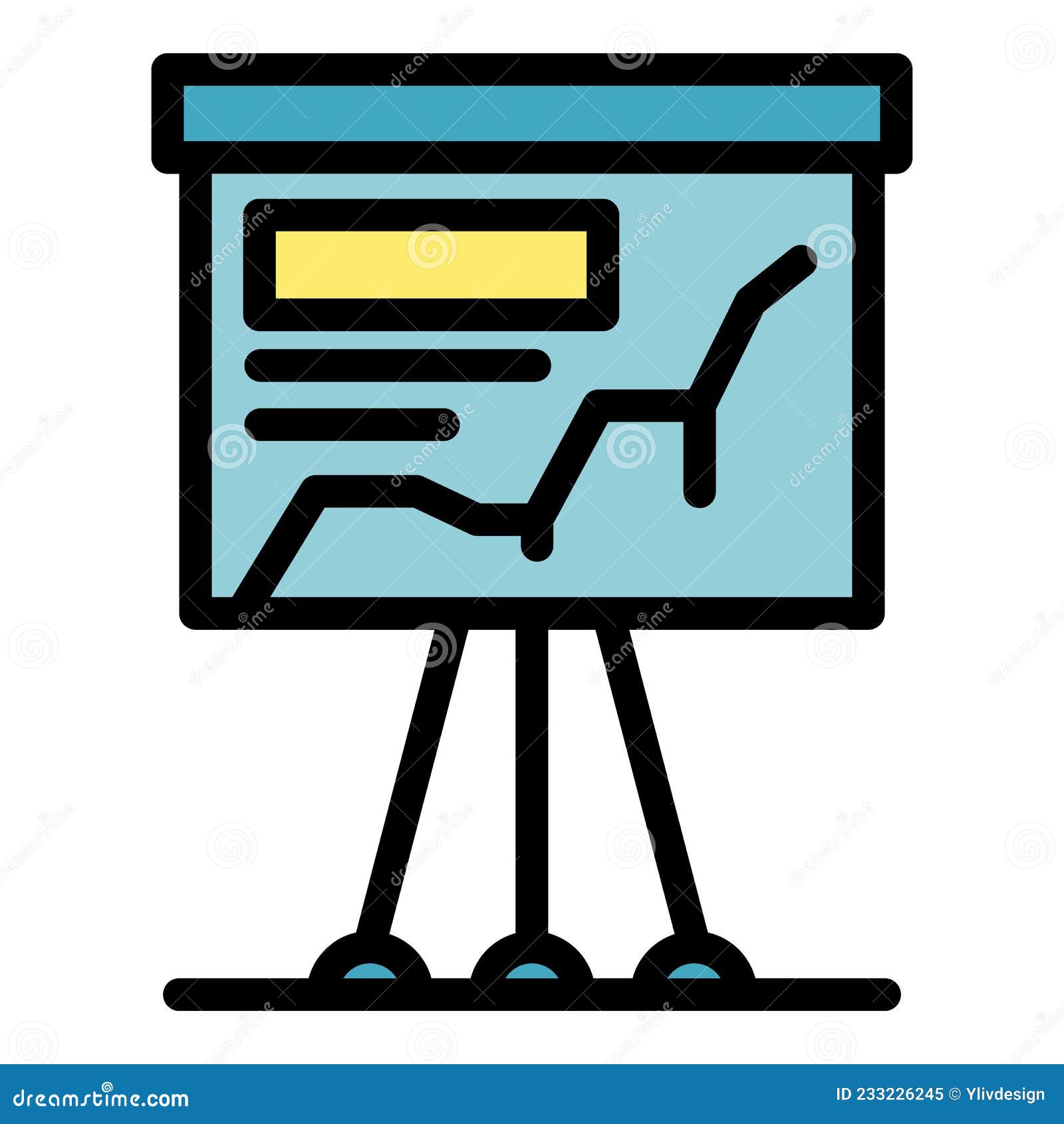 Flip Chart and Graph Icon Color Outline Vector Stock Vector ...