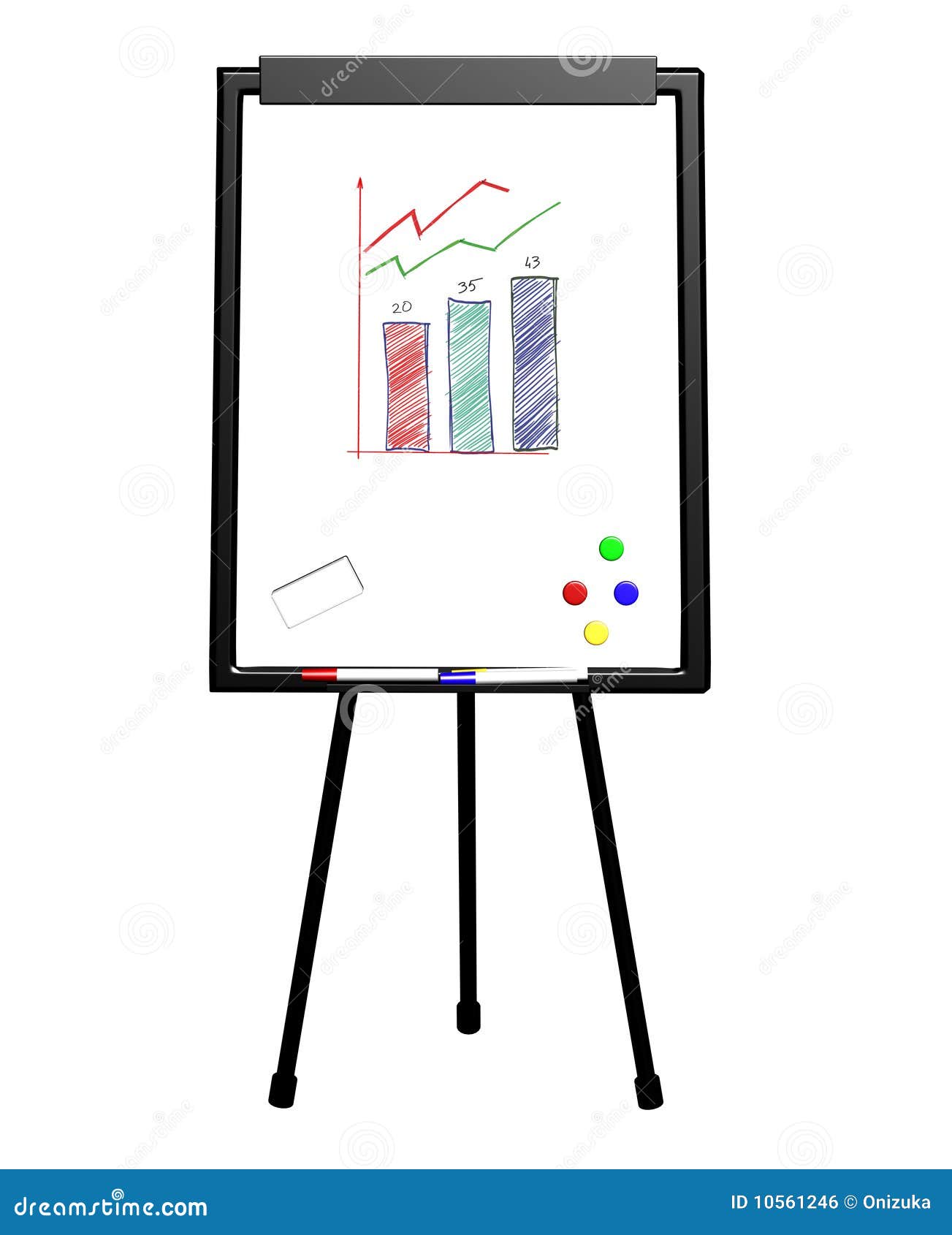 Flip Chart Isolated on White Stock Illustration - Illustration of large ...