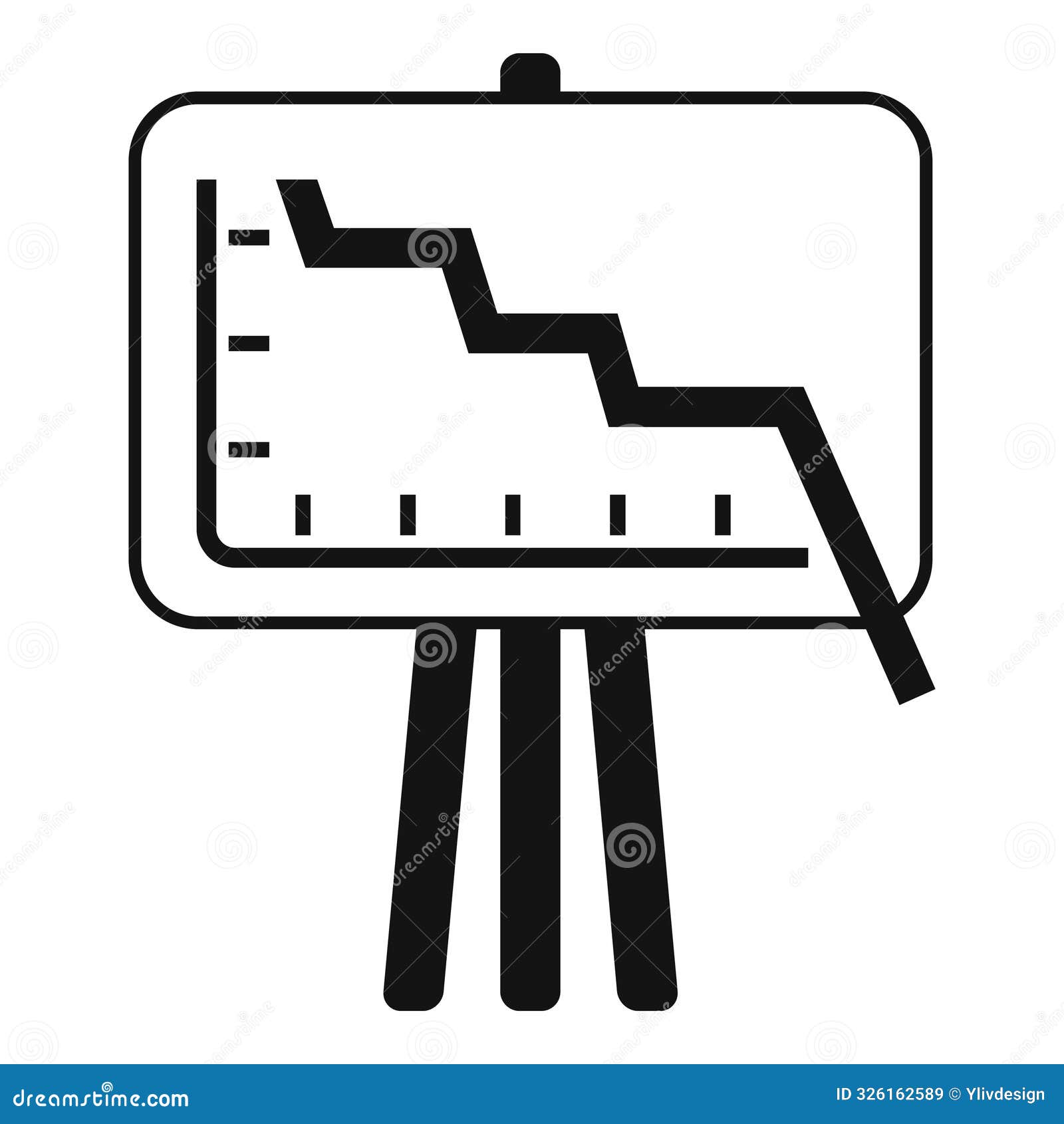 Flip Chart Presenting Negative Trend on a White Background Stock ...
