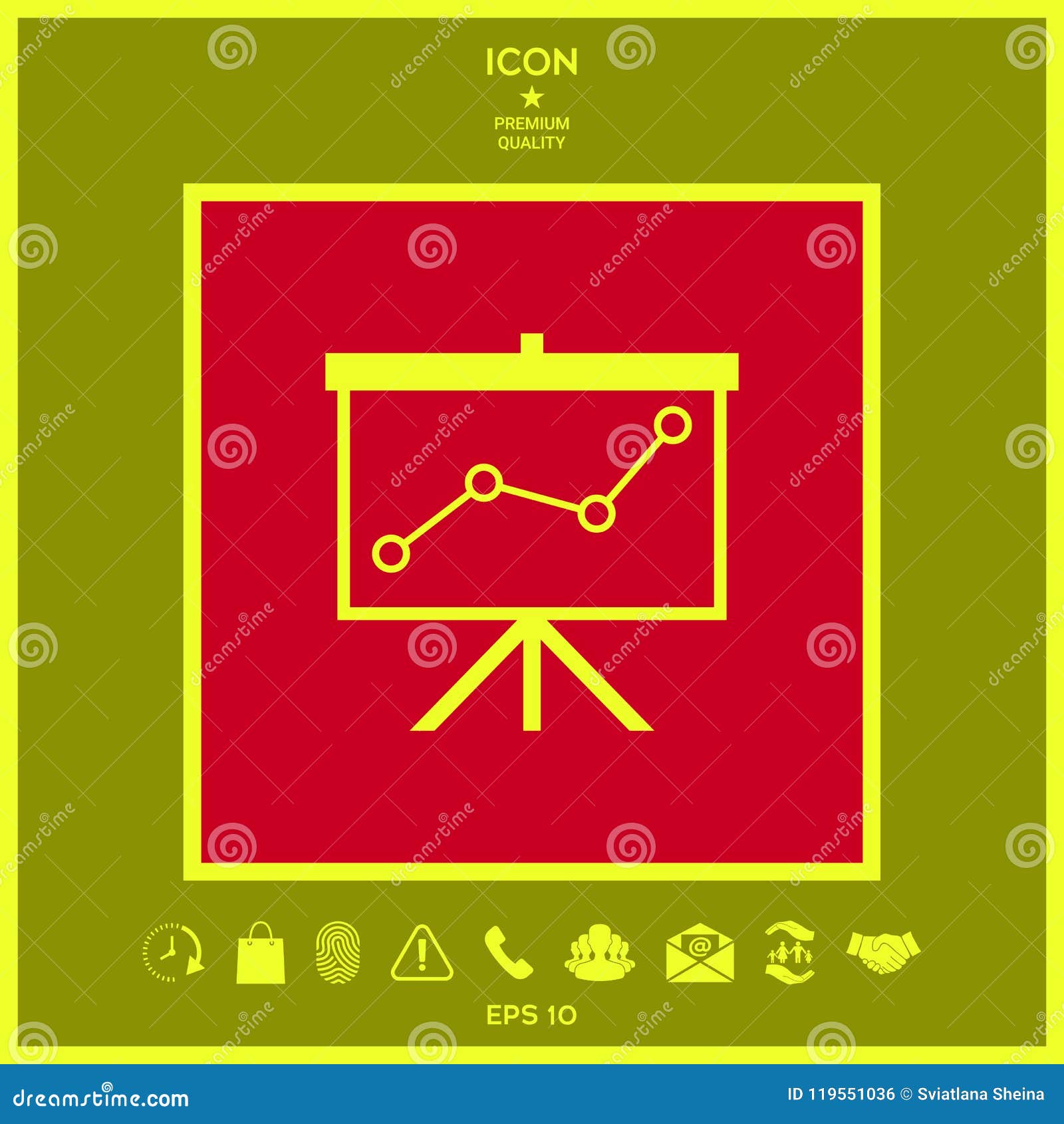 Flip-chart, Projection Screen with a Graph. Stock Vector - Illustration ...