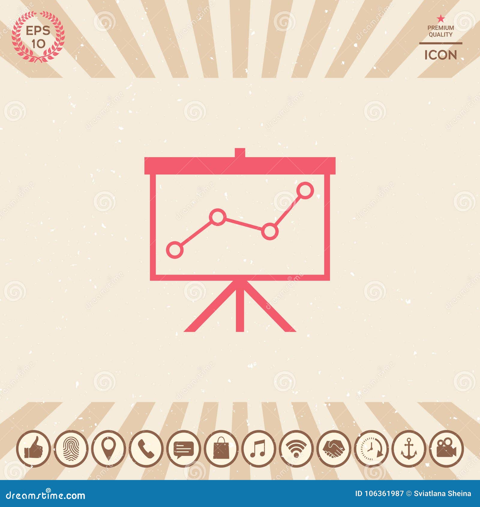 Flip-chart, Projection Screen with a Graph. Stock Vector - Illustration ...