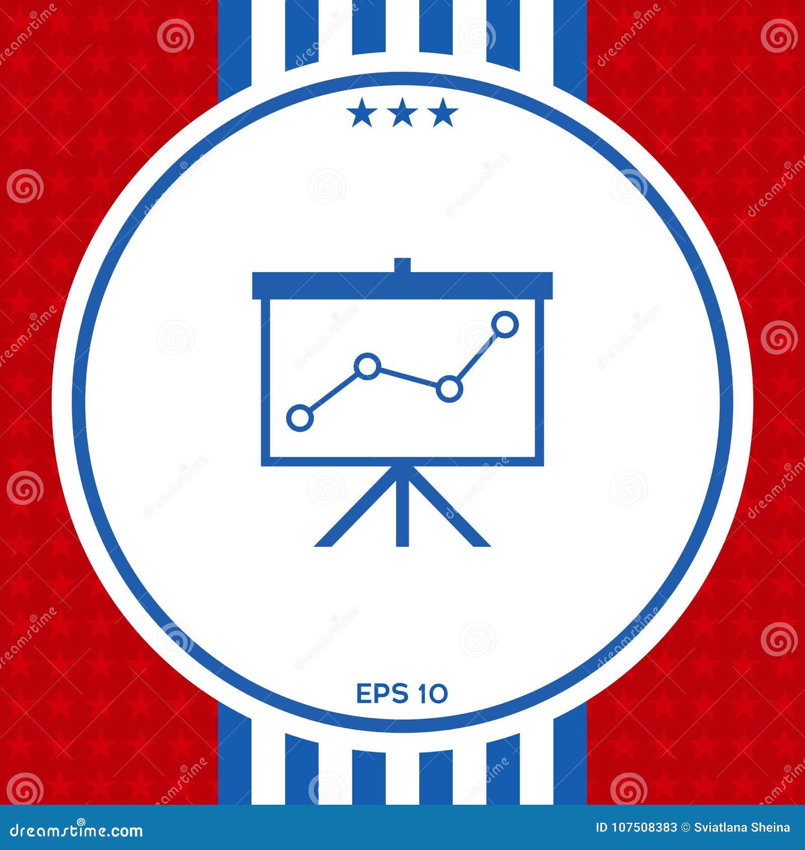 Flip-chart, Projection Screen with a Graph. Stock Vector - Illustration ...