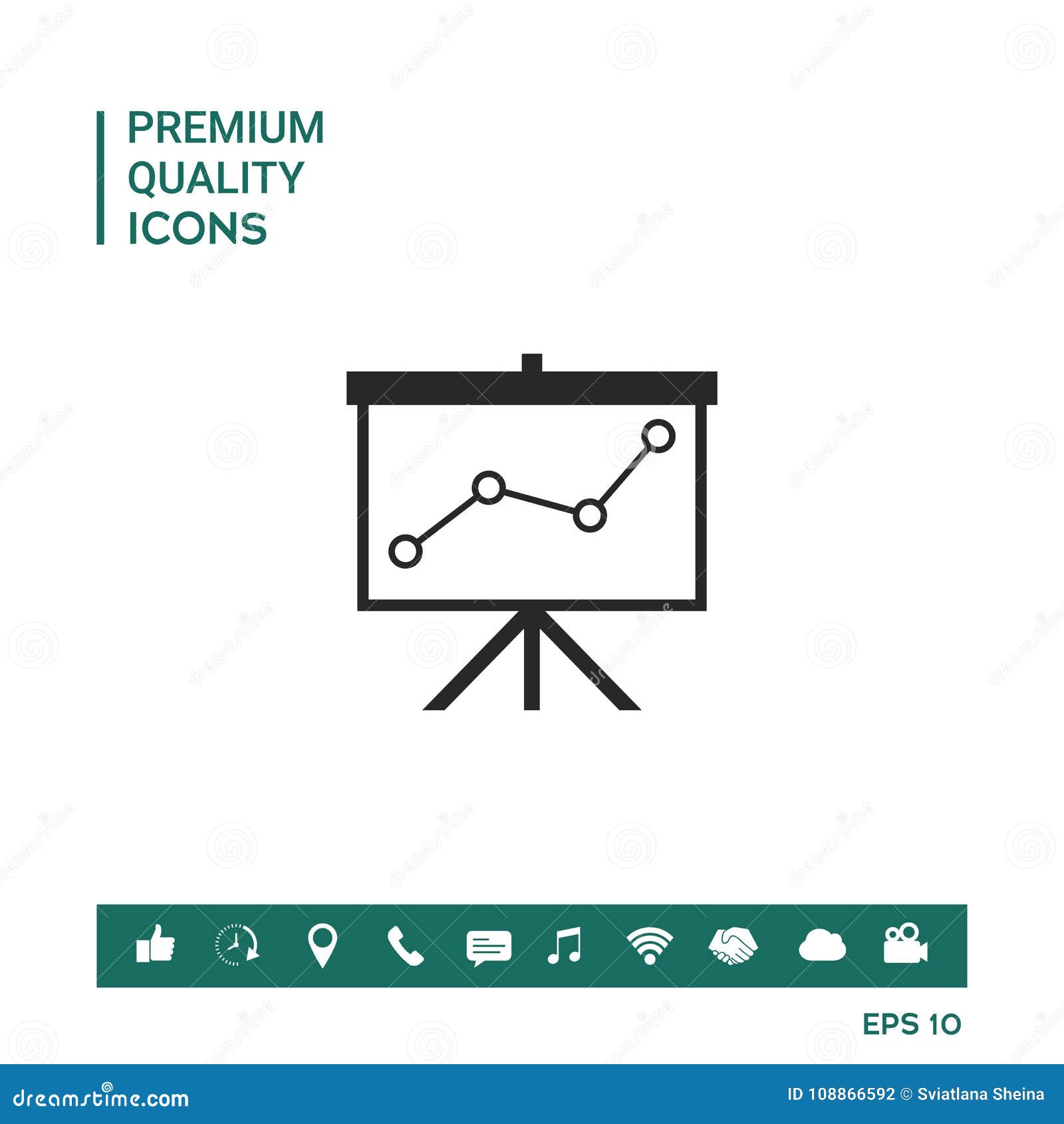 Flip-chart, Projection Screen with a Graph. Stock Vector - Illustration ...
