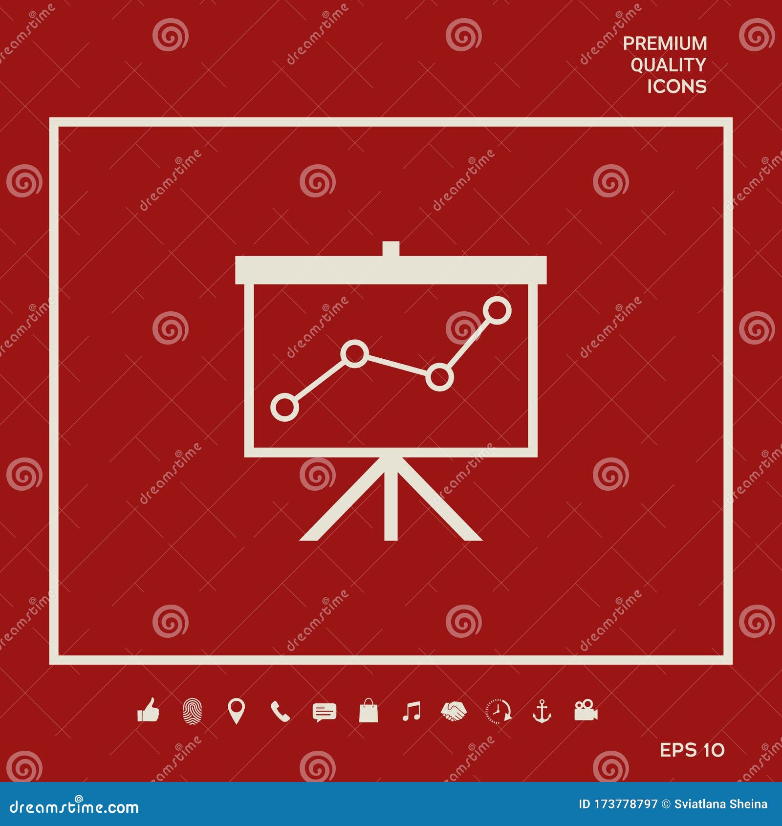 Flip-chart, Projection Screen with a Graph. Graphic Elements for Your ...
