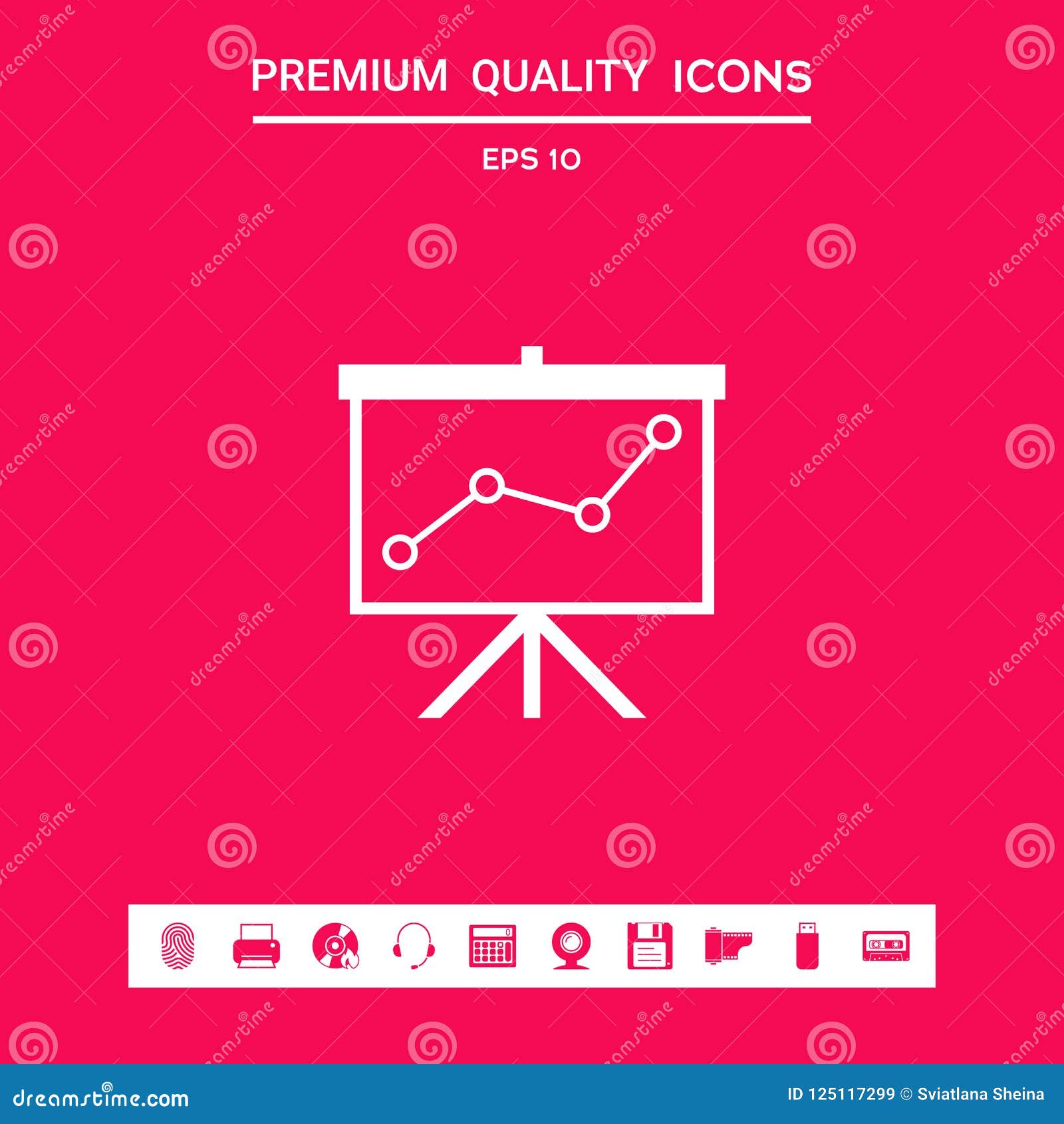 Flip-chart, Projection Screen with a Graph. . Graphic Elements for Your ...