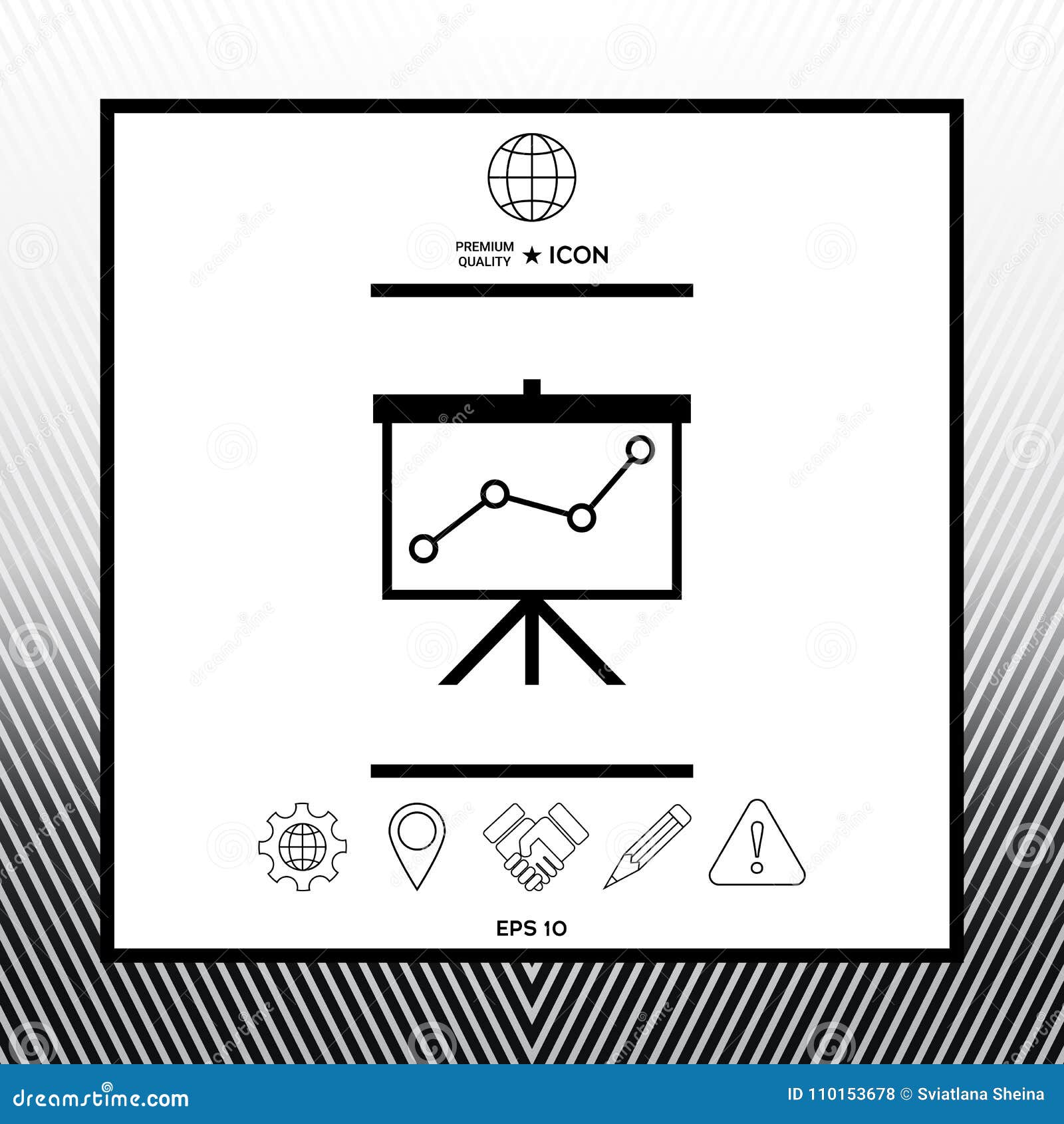 Flip-chart, Projection Screen with a Graph. Stock Vector - Illustration ...