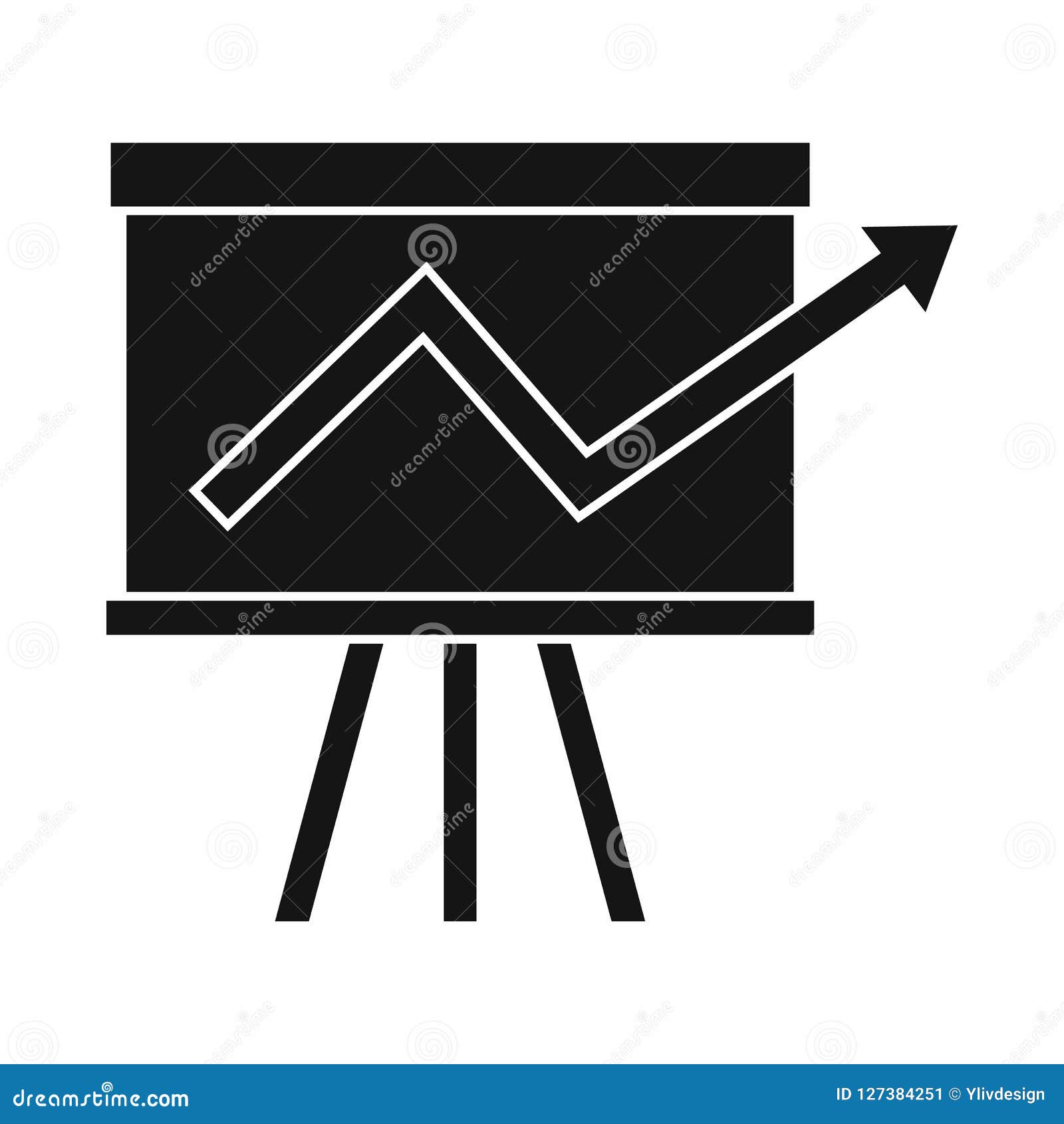 Flip Chart with Statistics Icon, Simple Style Stock Illustration ...