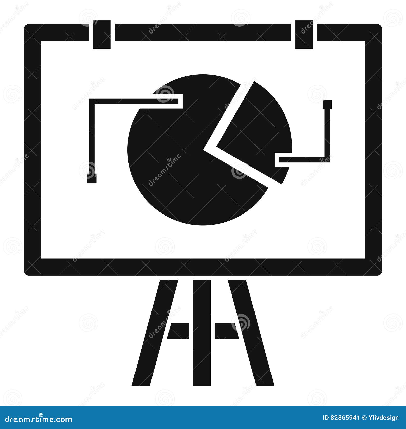 Flip Chart with Statistics Icon, Simple Style Stock Vector ...