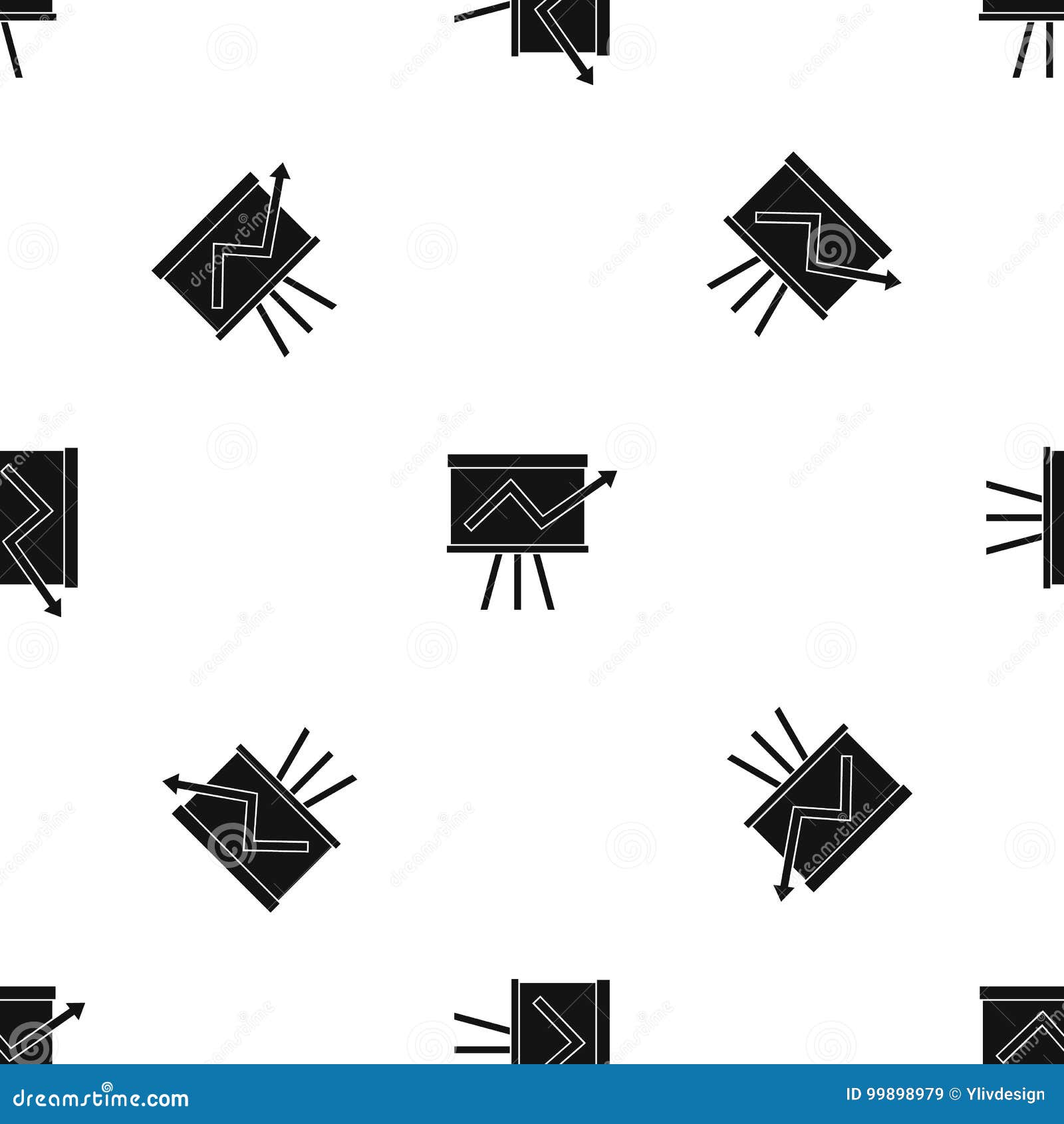 Statistics Pattern Seamless. Graph And Chart Background. Vector Texture ...