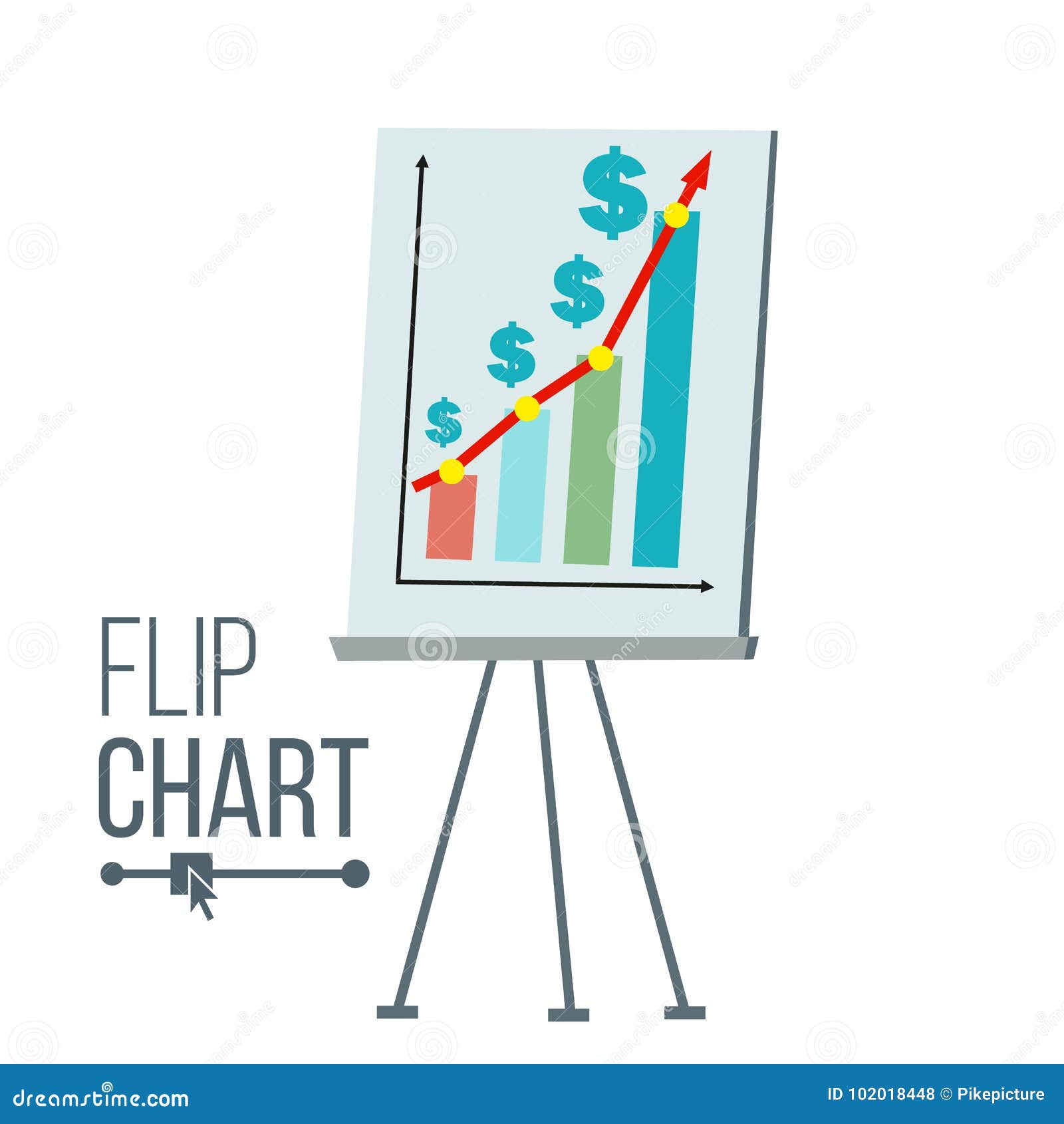 Flip Chart Vector. Flat Cartoon Isolated Illustration. Business Info ...