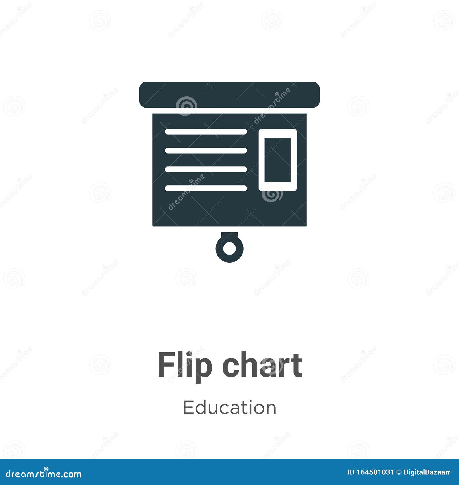 Flip Chart Vector Icon on White Background. Flat Vector Flip Chart Icon ...