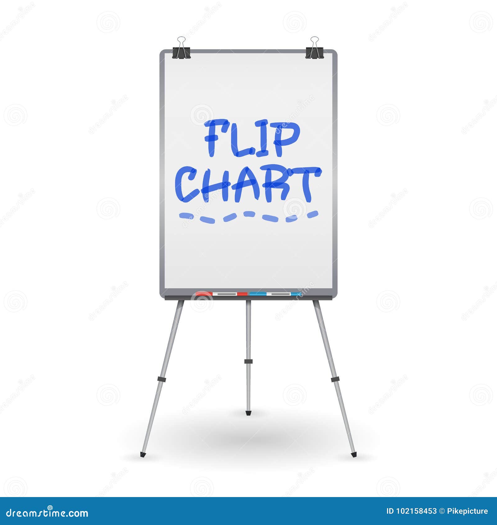 Flip Chart Vector. Office Whiteboard for Business Training ...