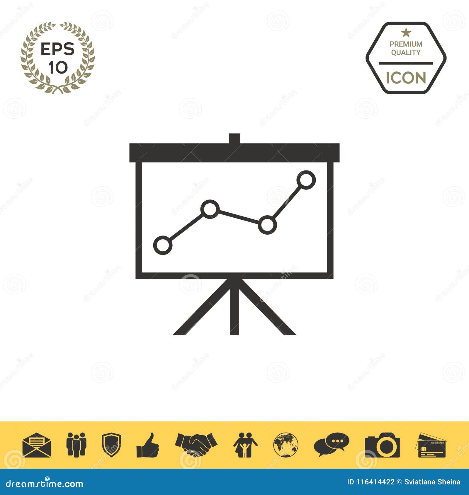 Flip-chart, Projection Screen with a Graph. Stock Vector - Illustration ...