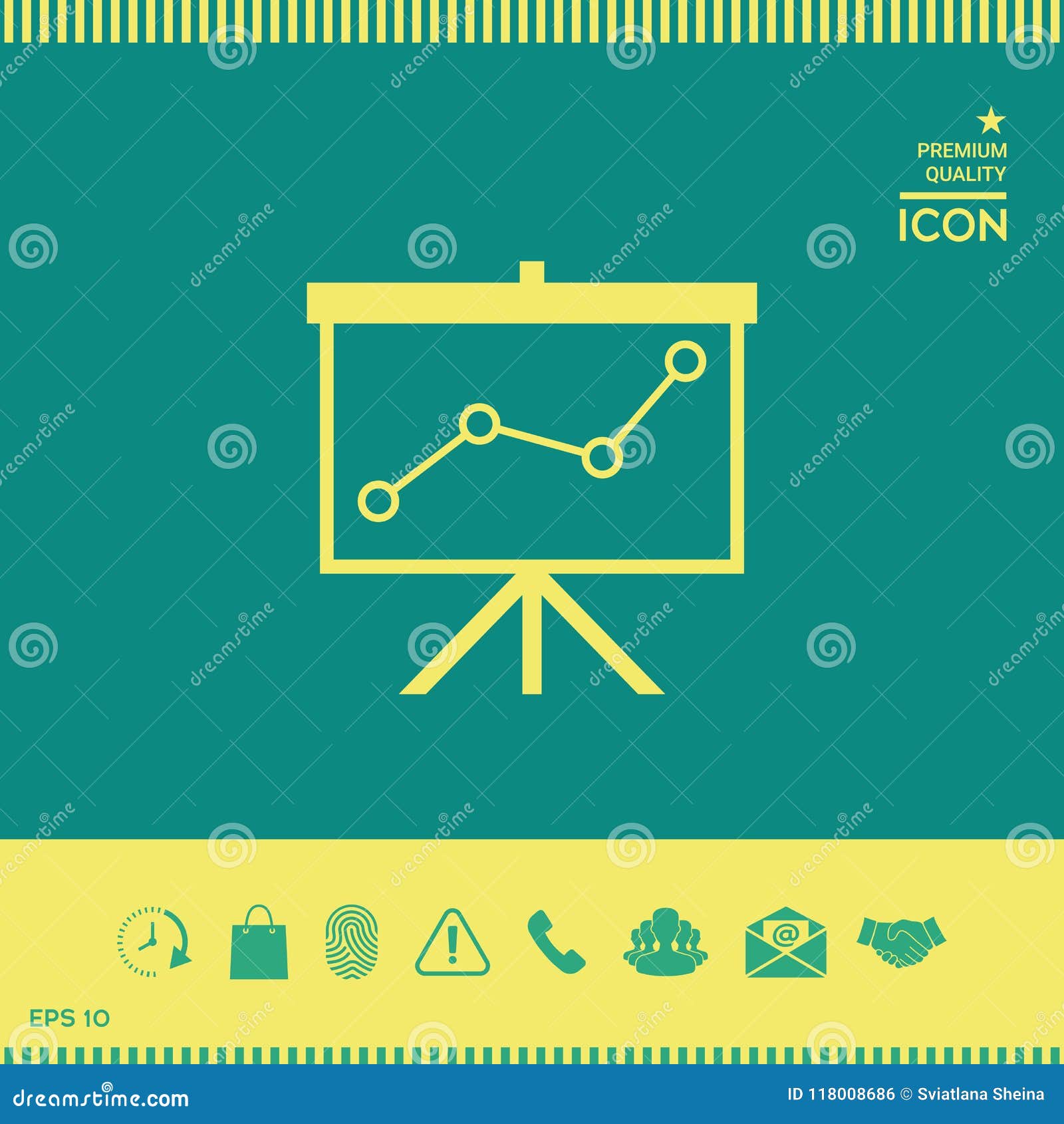 Flip-chart, Projection Screen with a Graph. Stock Vector - Illustration ...