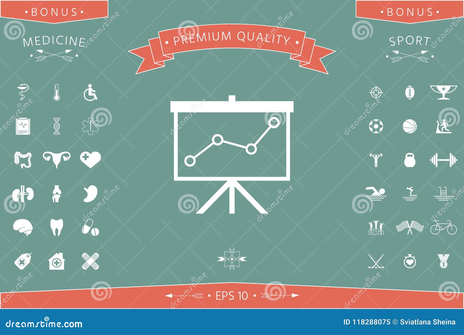 Flip-chart, Projection Screen with a Graph. Stock Vector - Illustration ...