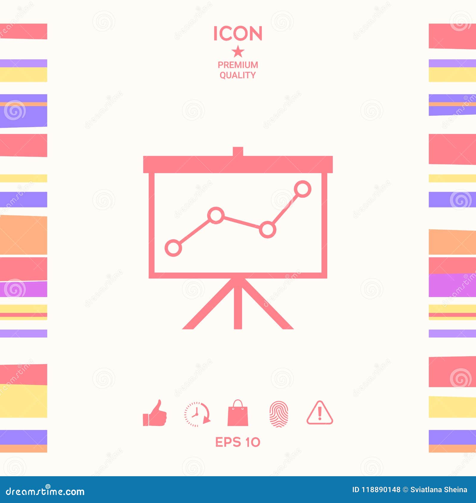 Flip-chart, Projection Screen with a Graph. Stock Vector - Illustration ...