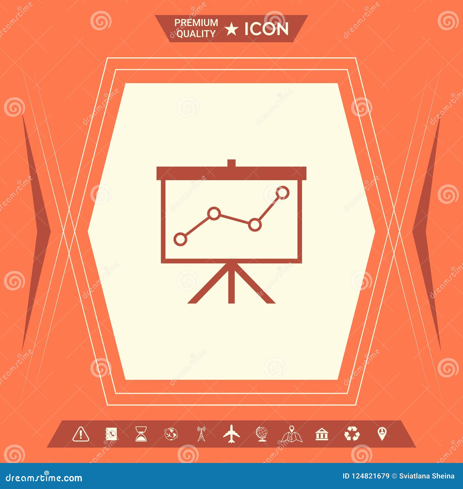 Flip-chart, Projection Screen with a Graph. Stock Vector - Illustration ...