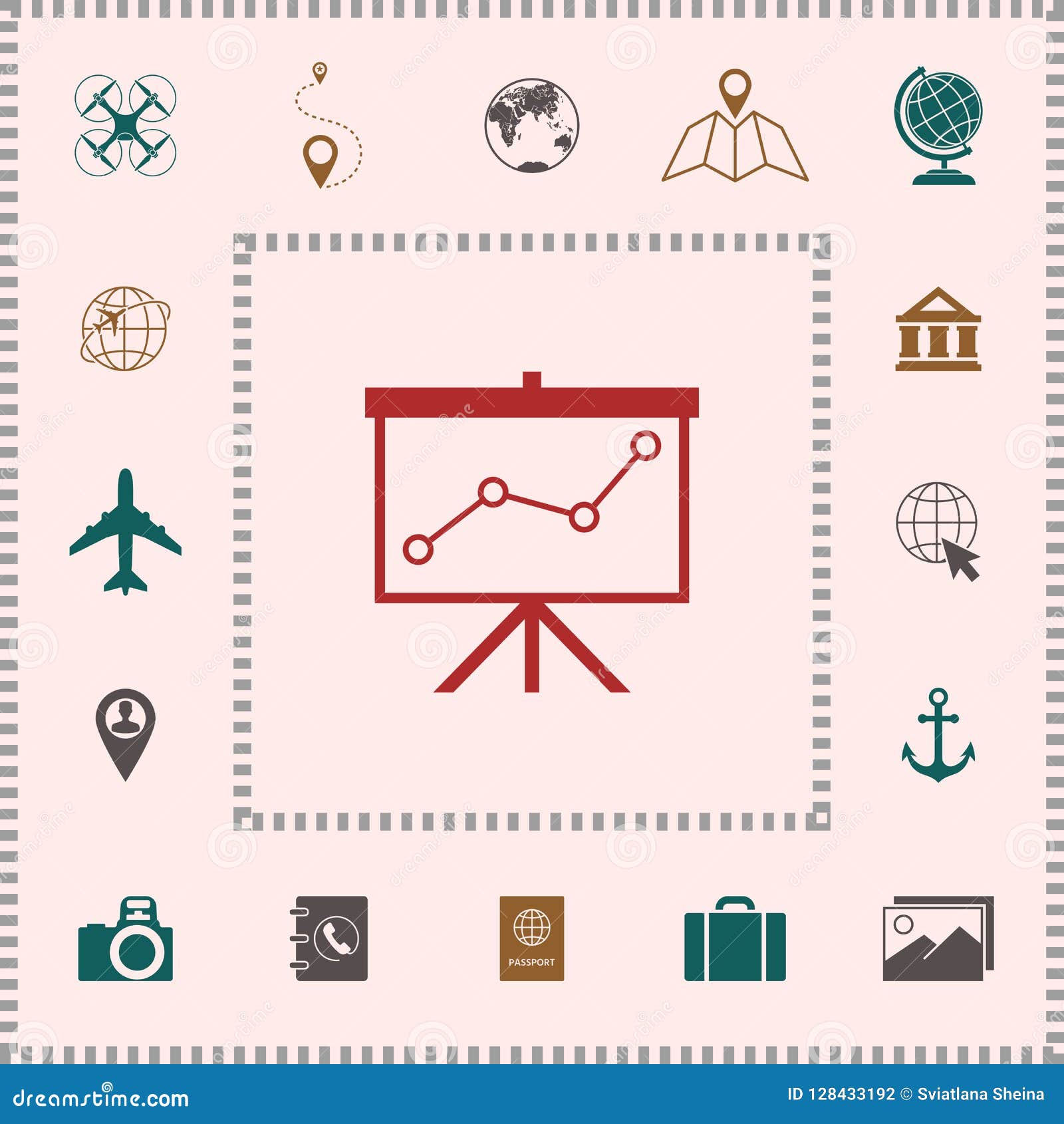 Flip-chart, Projection Screen with a Graph. Stock Vector - Illustration ...