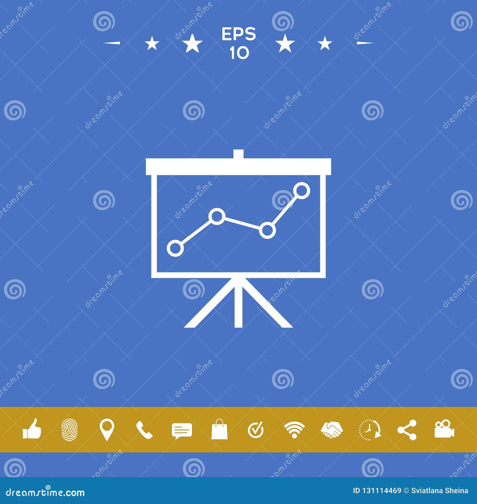 Flip-chart, Projection Screen with a Graph. Stock Vector - Illustration ...