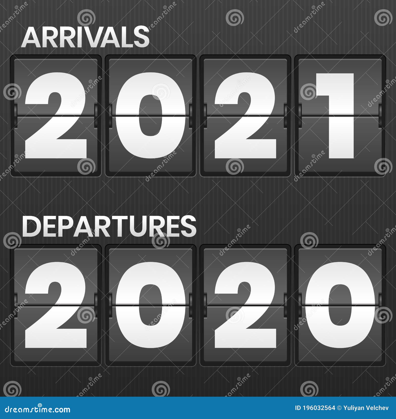 Flip clock arrival 2021 stock vector. Illustration of event - 196032564