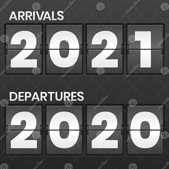 Flip clock arrival 2021 stock vector. Illustration of event - 196032564
