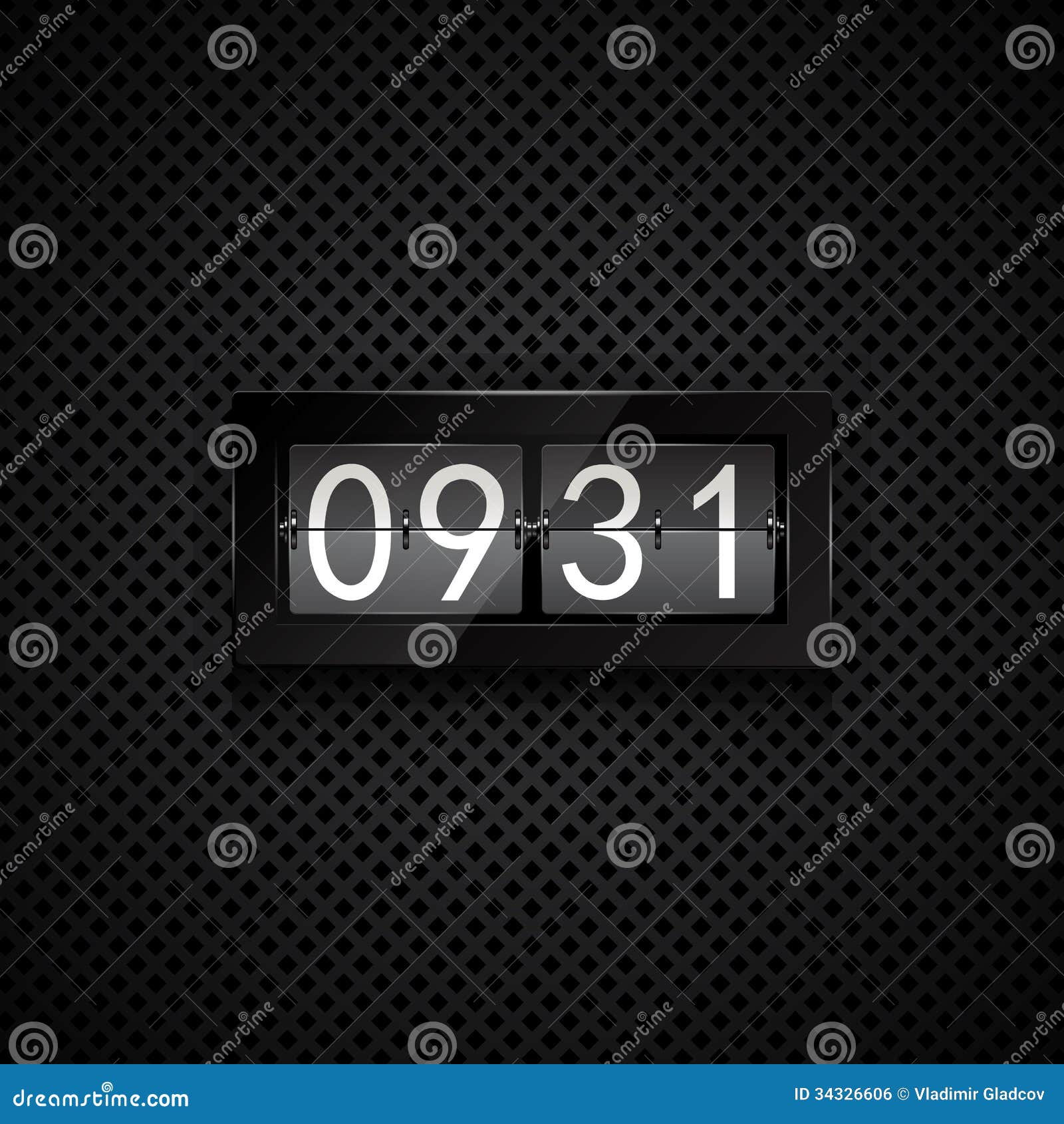 Flip clock stock vector. Illustration of automatic, countdown - 34326606