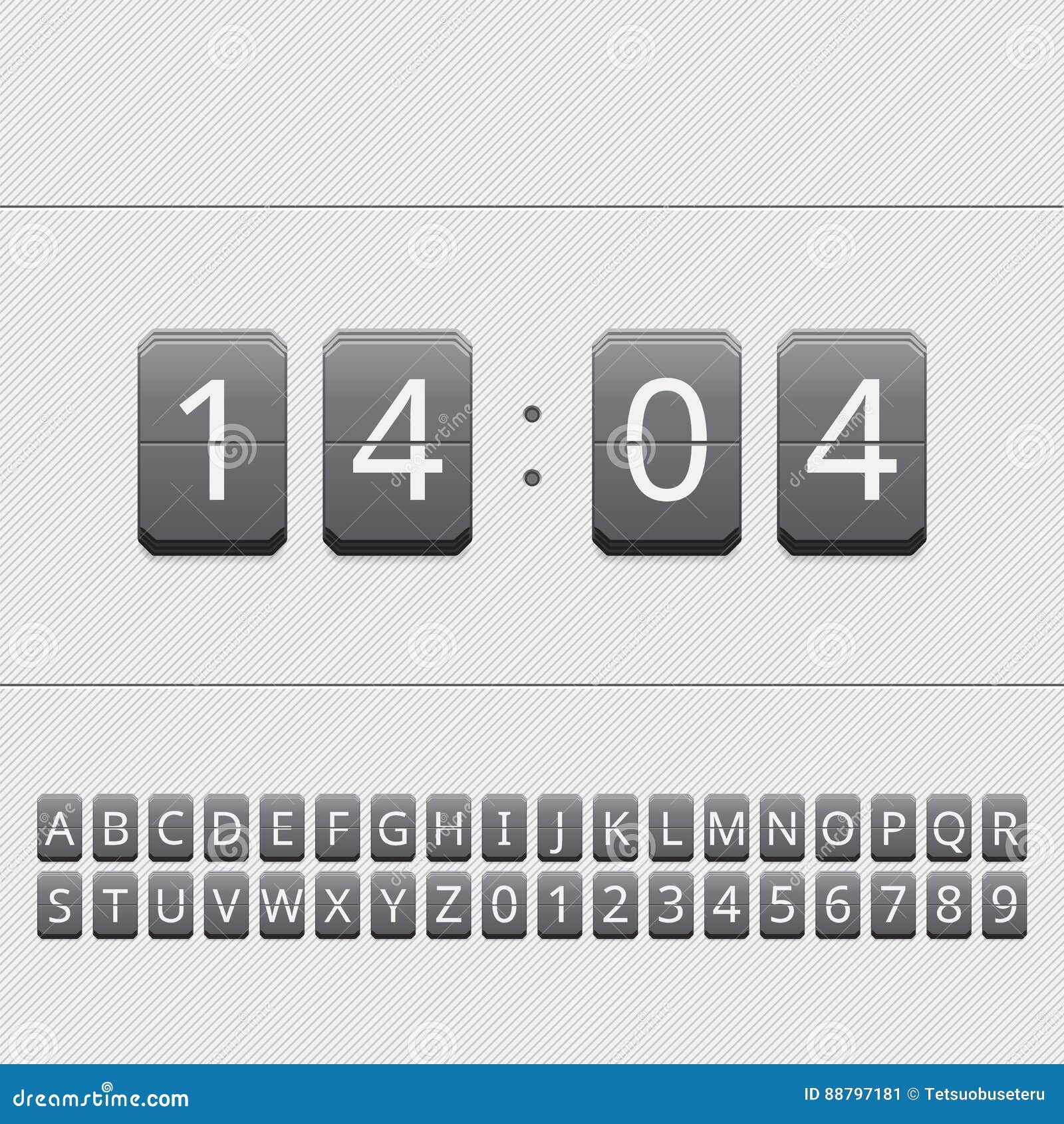 Flip clock stock vector. Illustration of clock, monitor - 88797181